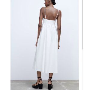 Zara | Dresses | Nwt Zara Voluminous Midi Dress White | Poshmark